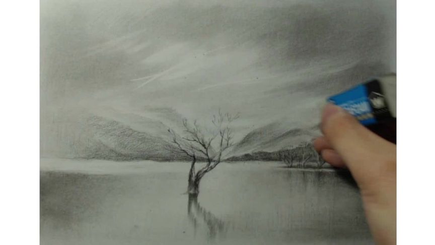 素描风景 | 简单又美的山湖景色图,看完你一定会收藏!