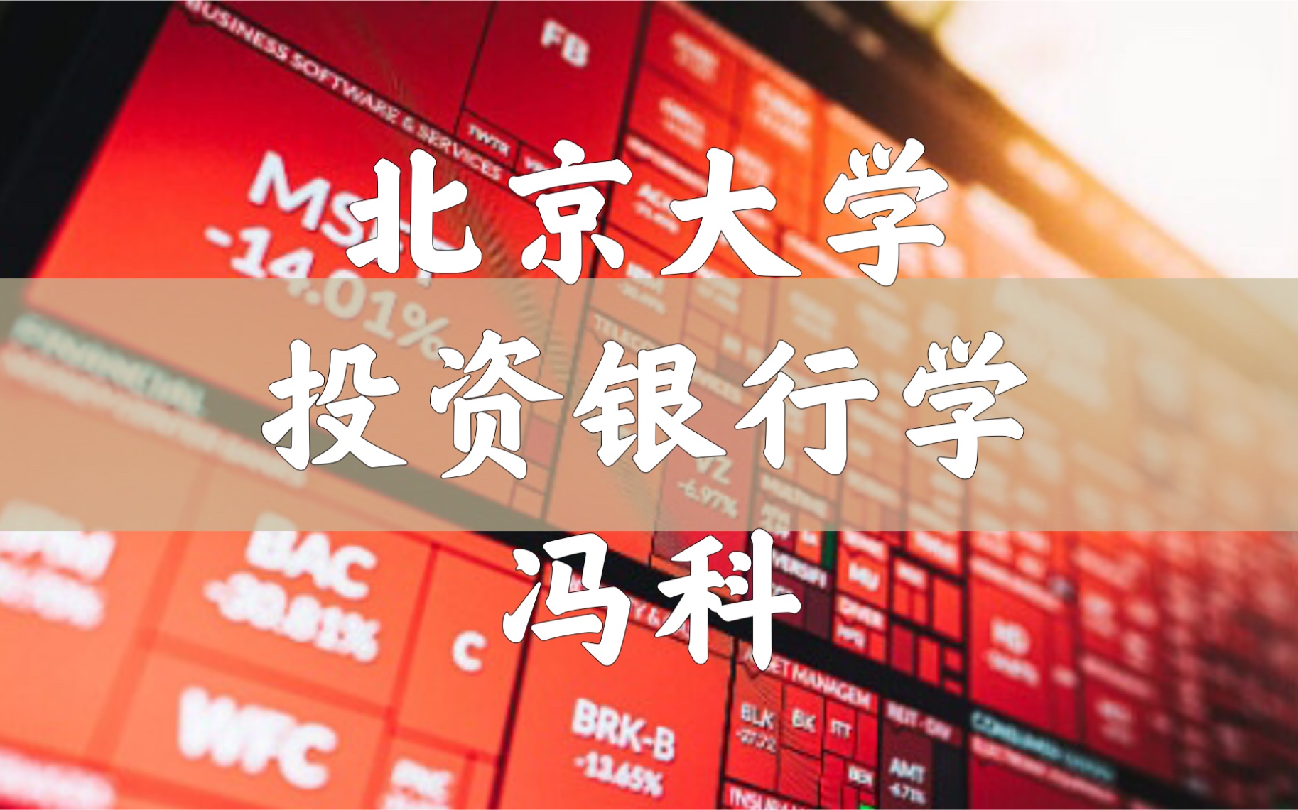 【北京大学】投资银行学(全60讲)冯科