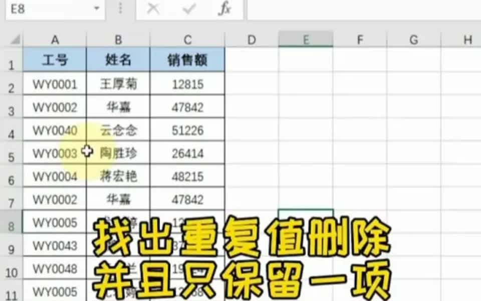 你知道如何删除重复项并保留一项吗?