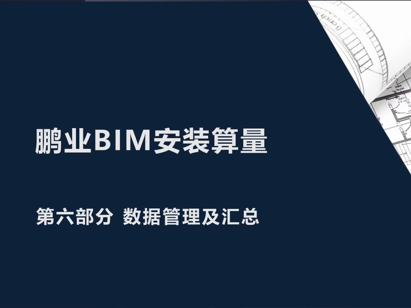 【鹏业BIM全三维安装算量】02基础视频-06数据管理和汇总-01数据管理