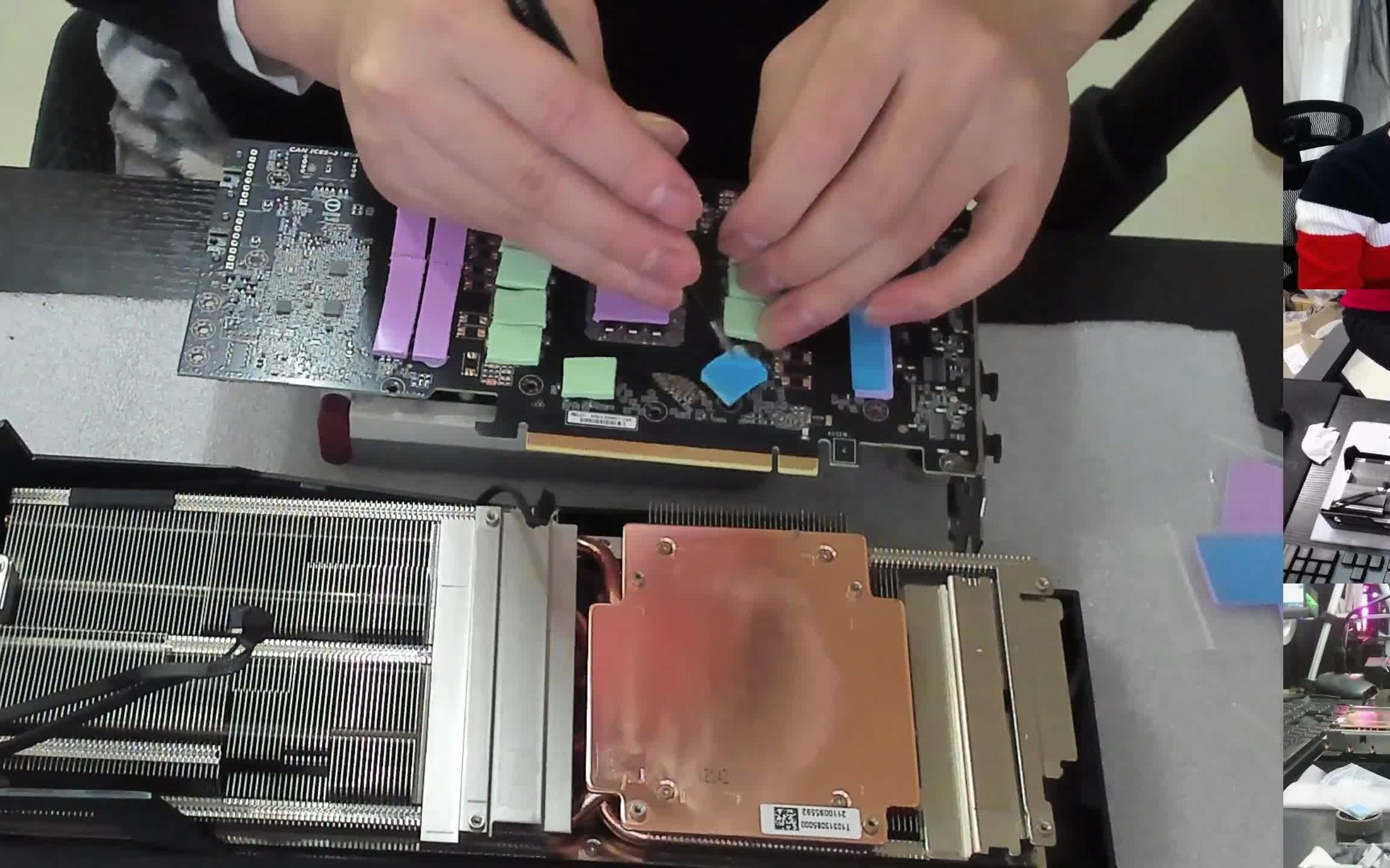 ...魔鹰显卡改装更换与增加没差定制导热硅胶垫片涂卡导热信越硅脂...