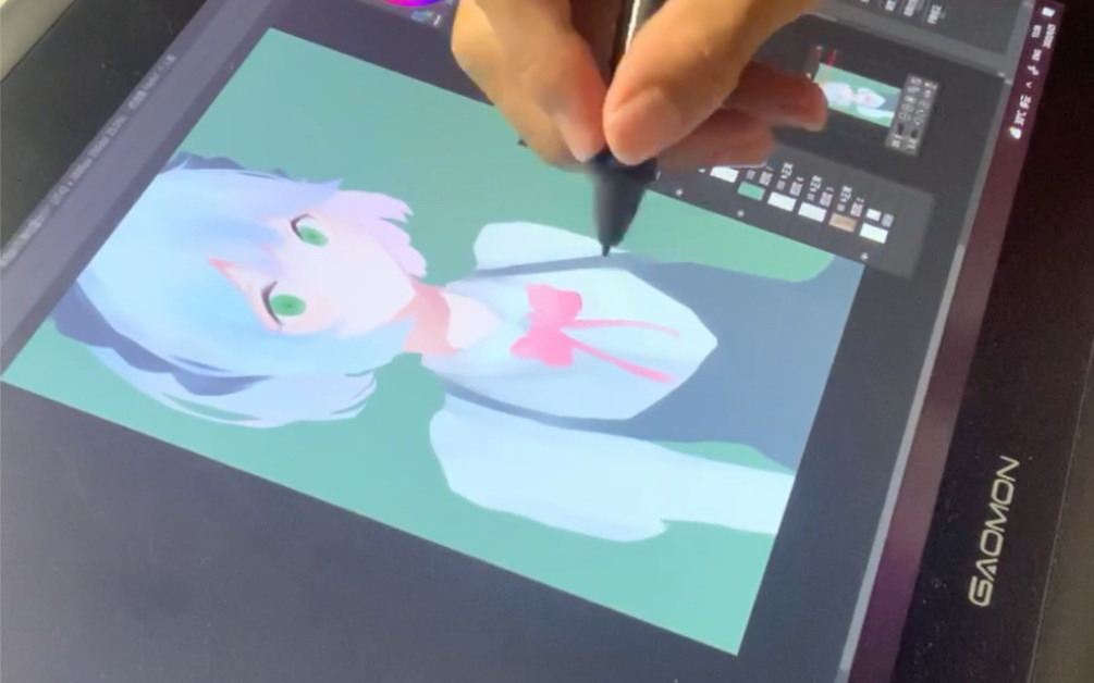 浅浅在宿舍发一个数位屏的绘画过程(想试试看这样录观感是什么样的