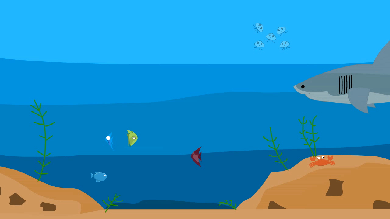 20秒flash动画 an动画 期末作品展示海底世界 动画作品简单易懂