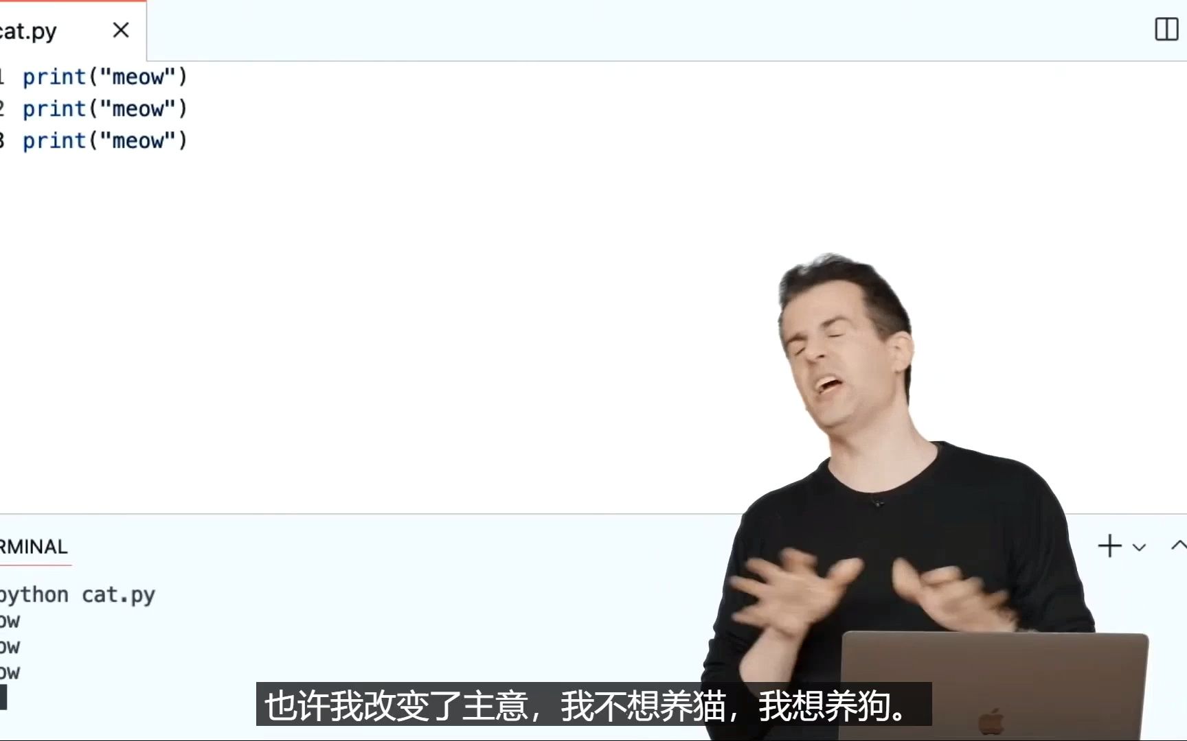 哈佛大学零基础学Python循环部分,教授精彩演绎while循环与for循环,...