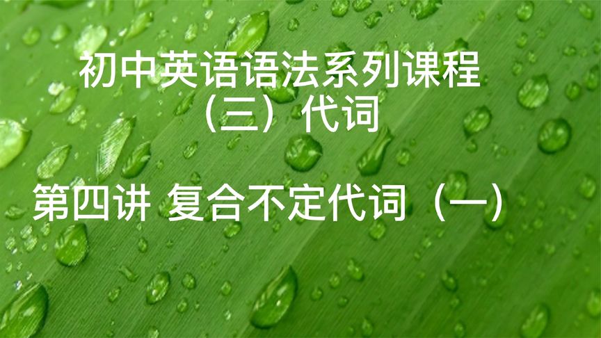 something,somebody,nothing,no one等所有复合不定代词的用法