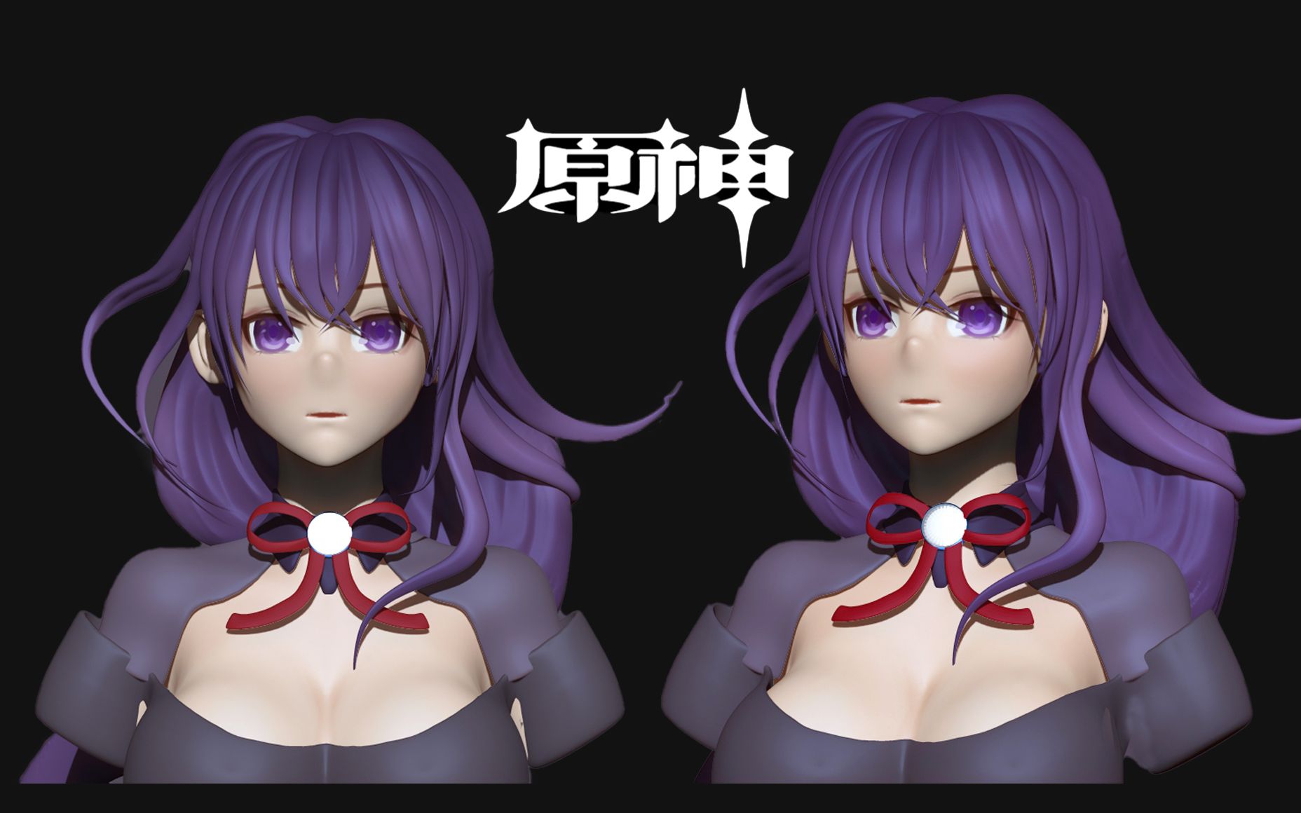 【zbrush建模】原神人物角色“雷电将军”模型雕刻,性感酷炫老婆来了!