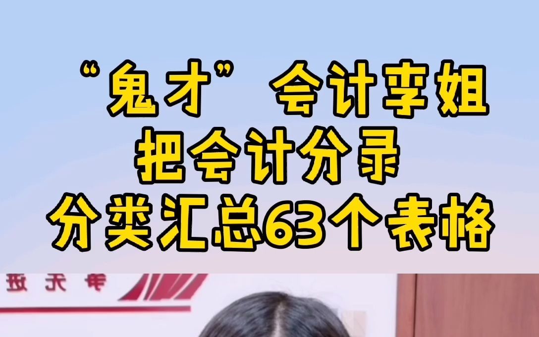 “鬼才”会计李姐把会计分录分类汇总63个表格