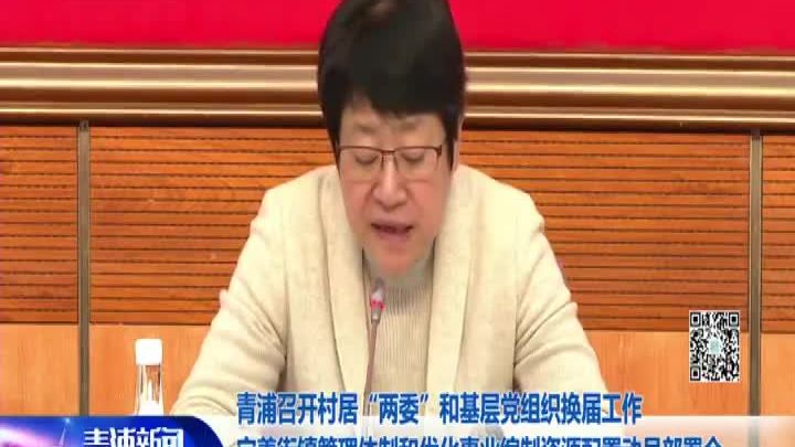 青浦召开村居“两委”和基层党组织换届工作 完善街镇管理体制和...