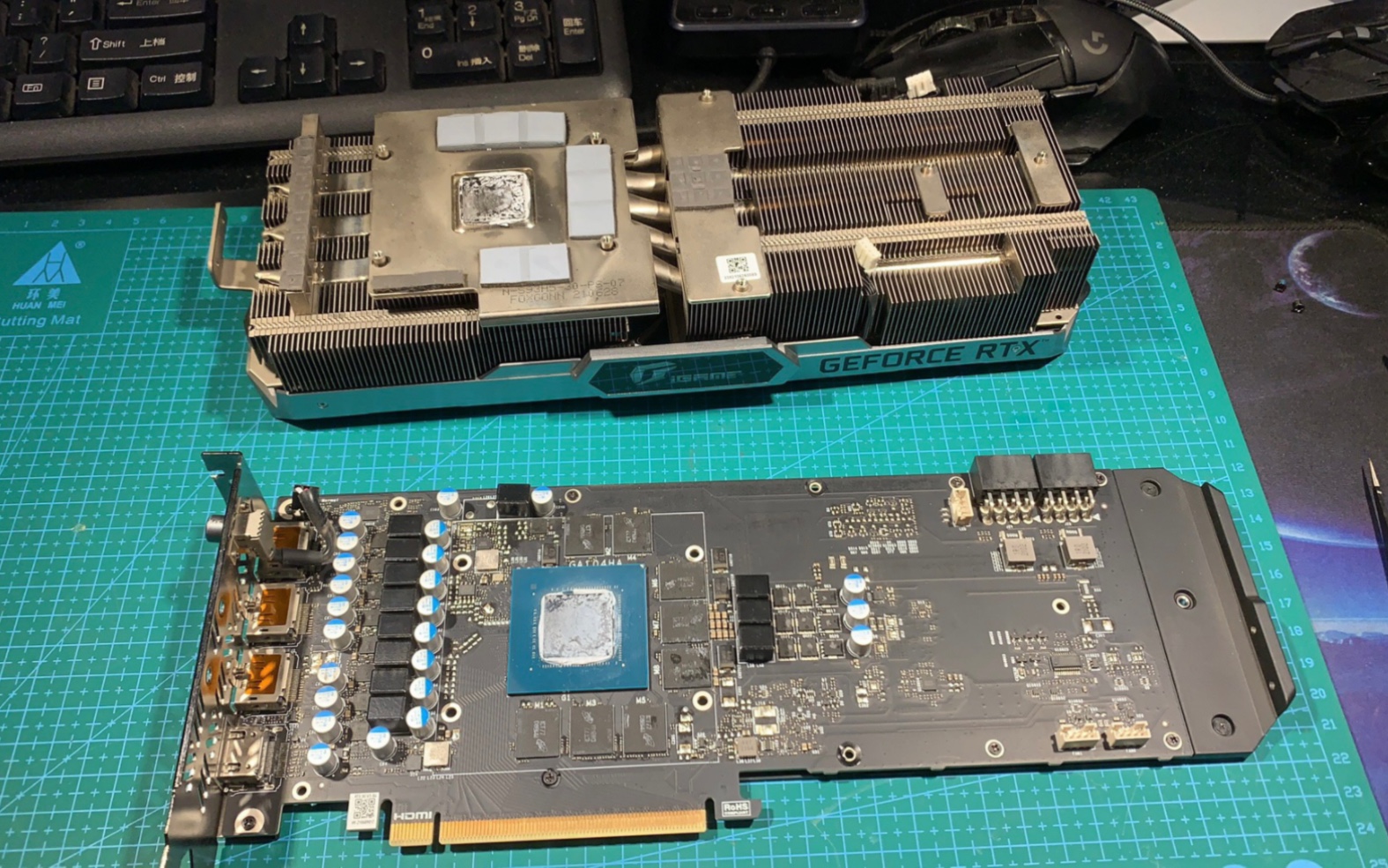 3070ti换全覆盖水冷 温度实在受不了GPU88°慕斯管108°