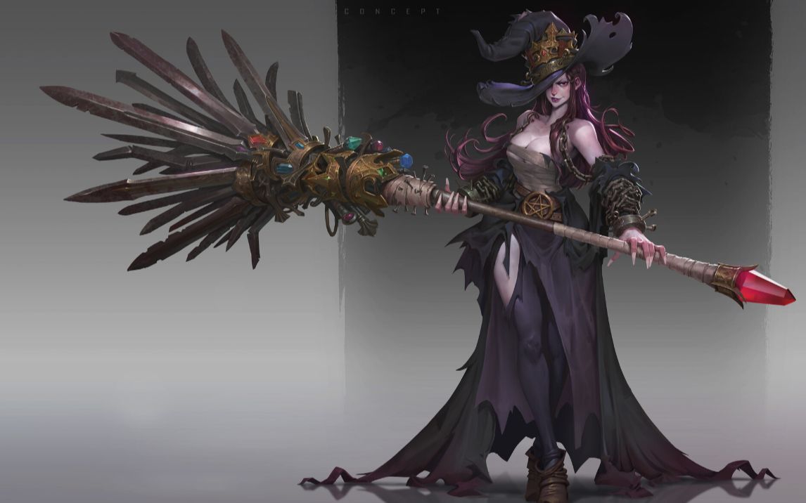 传统手绘全流程制作女巫角色,零基础入门教学案例!