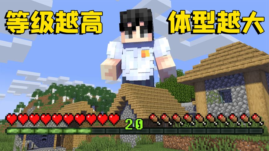 我的世界mod:当等级越高体型越大时,我靠刷怪最终变成了巨人!