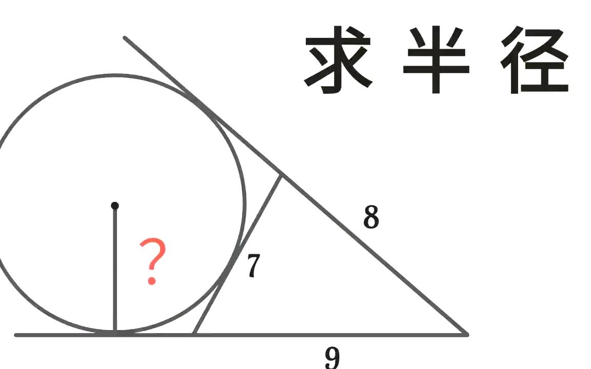 竞赛几何题,求圆半径,一般人真想不到