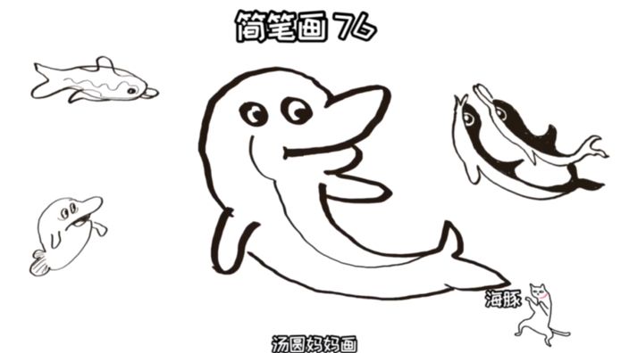 简笔画系列教程76(学画海豚)