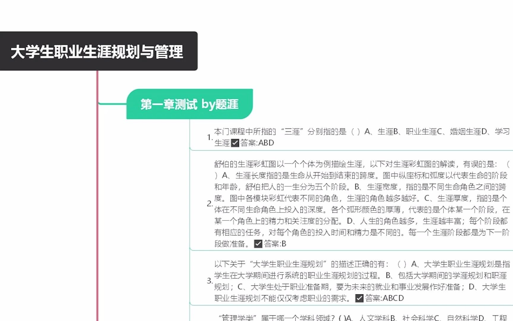 大学生职业生涯规划与管理#知到 #智慧树答案 #网课答案 #大学网课