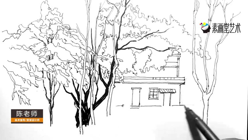 一幅完整的钢笔画风景速写教程,看看吧