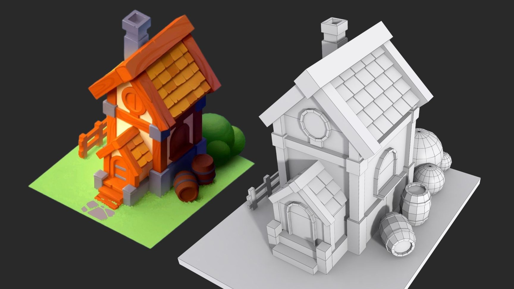 【3dmax建模】22分钟教会你小房子建模,3dmax新手建模案例教程!