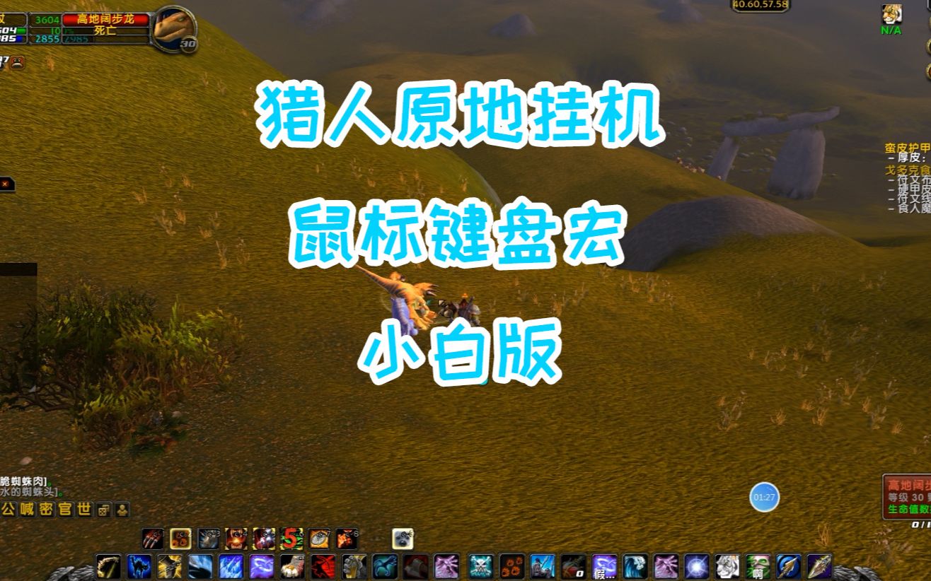 魔兽怀旧服 猎人鼠标键盘宏原地挂机方法