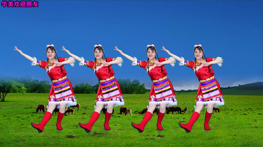民歌金曲《洗衣歌》藏族舞蹈,欢快的舞步,一遍跳不够