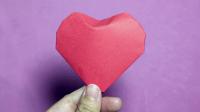 一张纸就能折个立体爱心, 简单好看又饱满, 手工折纸视频