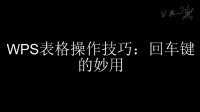 WPS表格操作技巧: 回车键的妙用