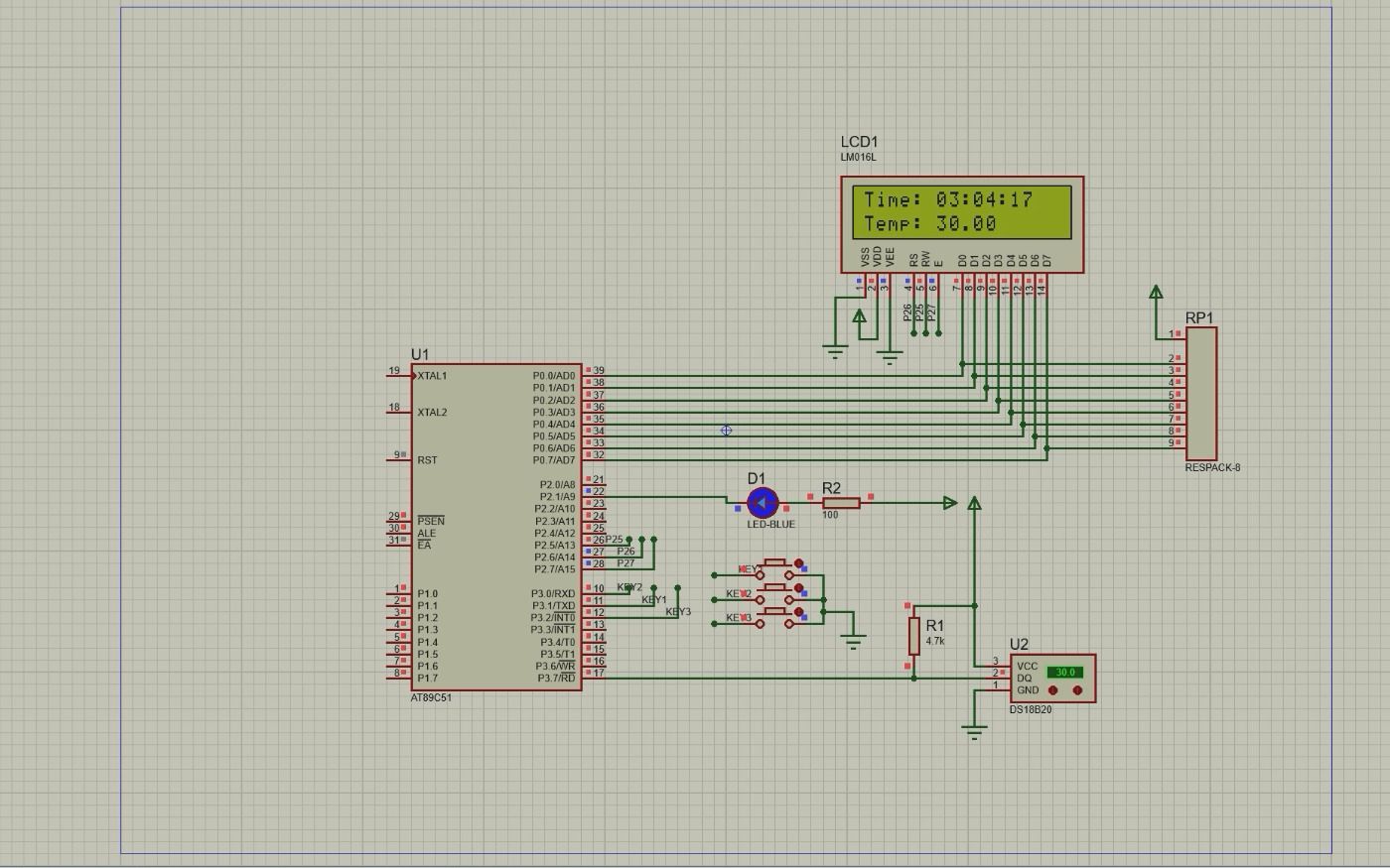 课程设计---基于51单片机的电子钟(附Keil源码、Protues工程、课程...