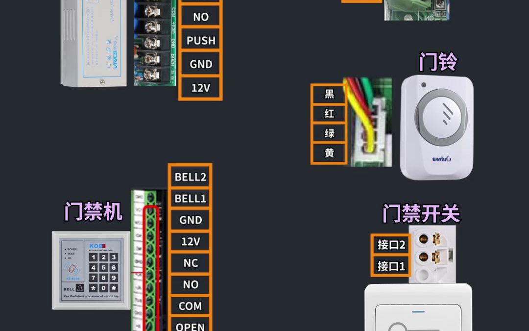 门禁系统接线示意图