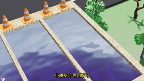 汽车闯关游戏挖掘机卡车起重机混凝土搅拌车工程车动画