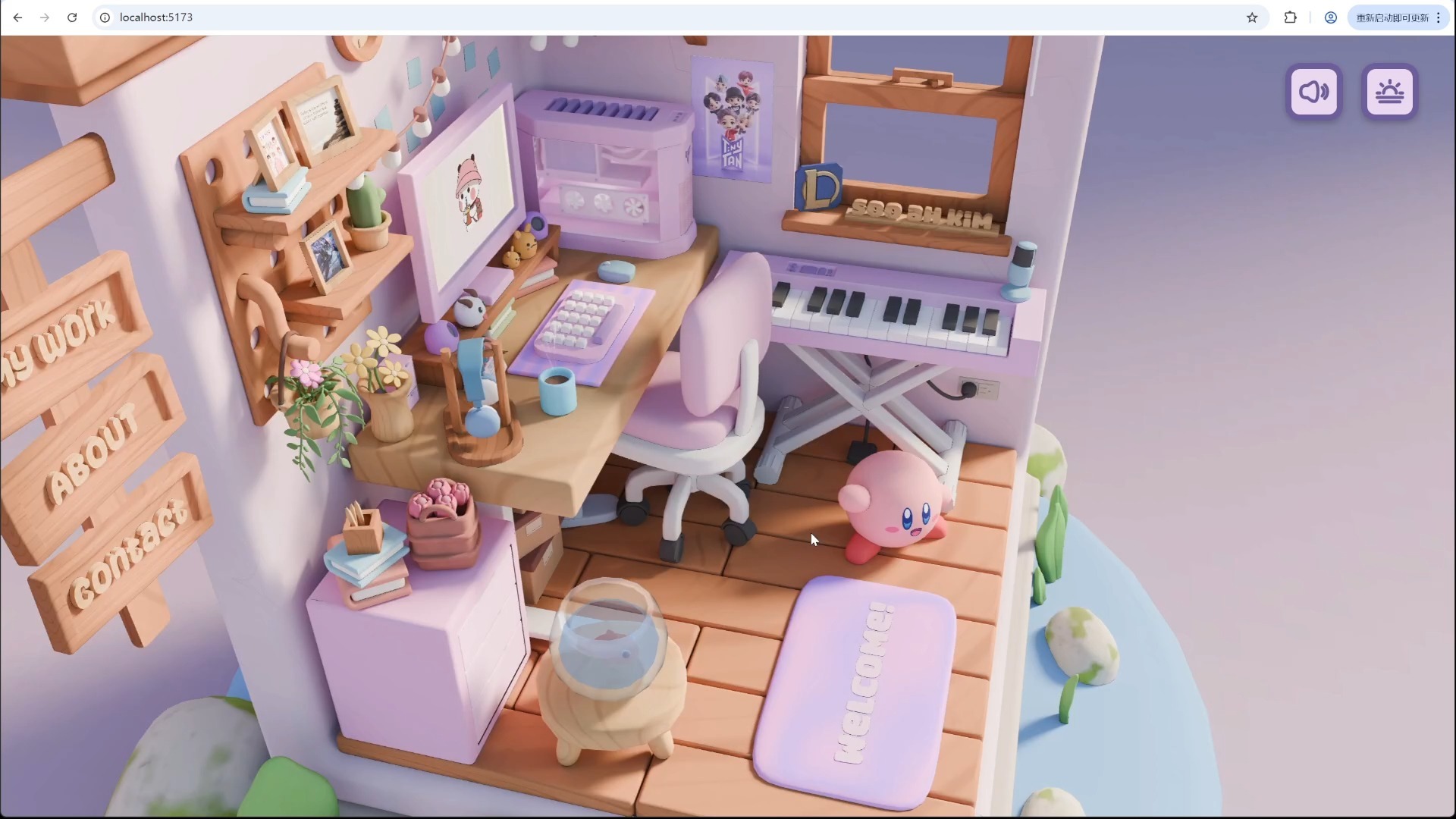 房间式 3D 个人主页 Three.js构建