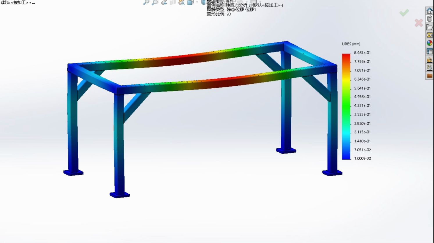 5分钟学会SolidWorks钢架结构的有限元分析