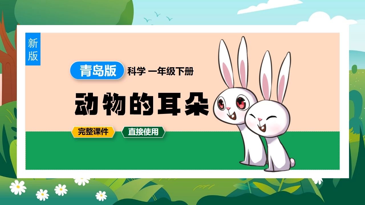 青岛版科学课件动物的耳朵一年级上册PPT公开课备课小学科学教案