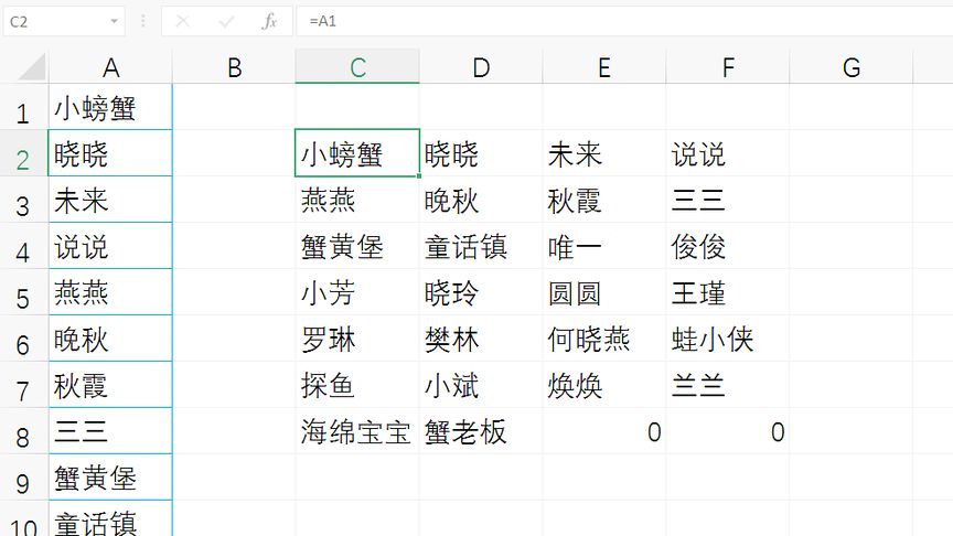 一列数据转换多行多列