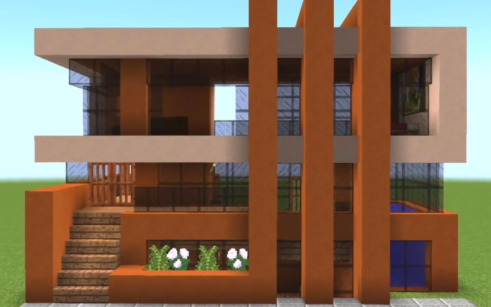 【我的世界建筑大师】如何建造一座适合生存模式的现代别墅?建筑教学
