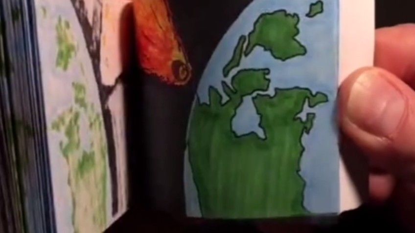 翻书动画合集,小行星撞击地球太真实了,开动脑筋自己创作…