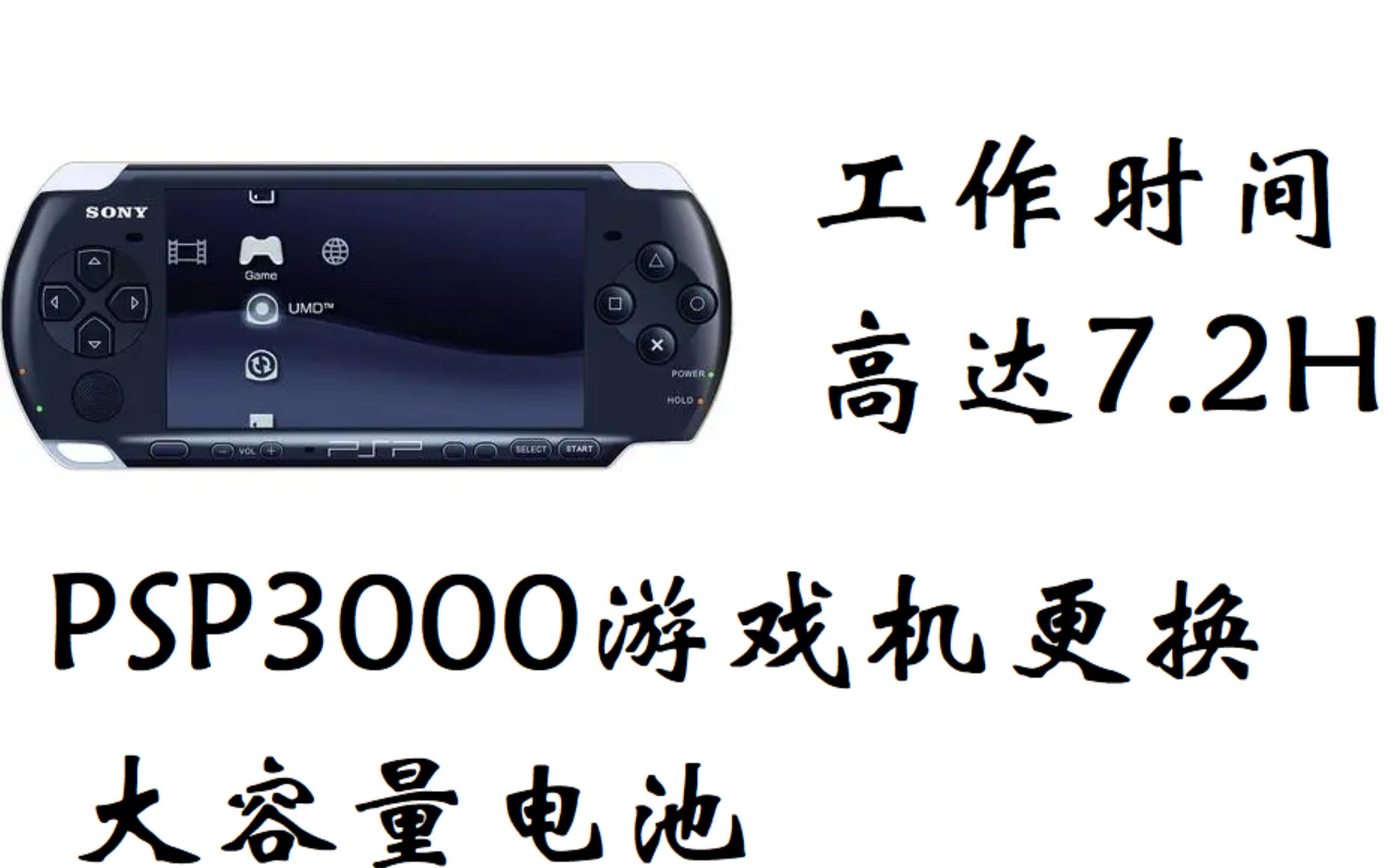 索尼PSP3000游戏机更换3200MA电池教程,工作时间长达惊人的7.2小时