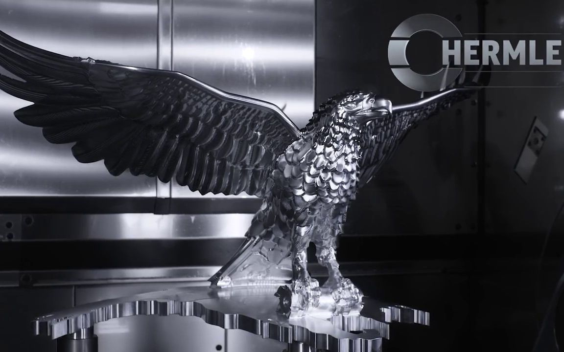 【制造】德国哈默Hermle C42五轴联动机床阿德勒鹰模型加工演示