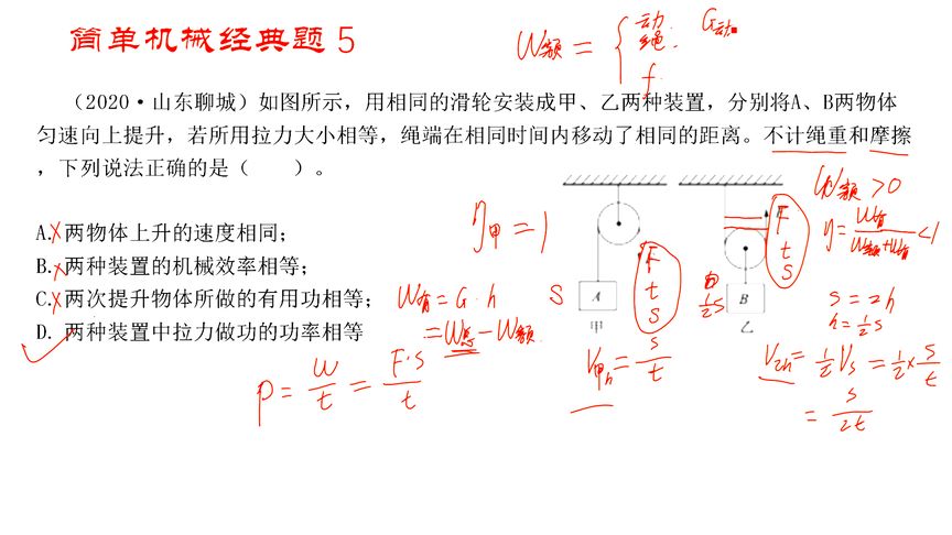 八年级下册物理#简单机械经典题5#定滑轮与动滑轮