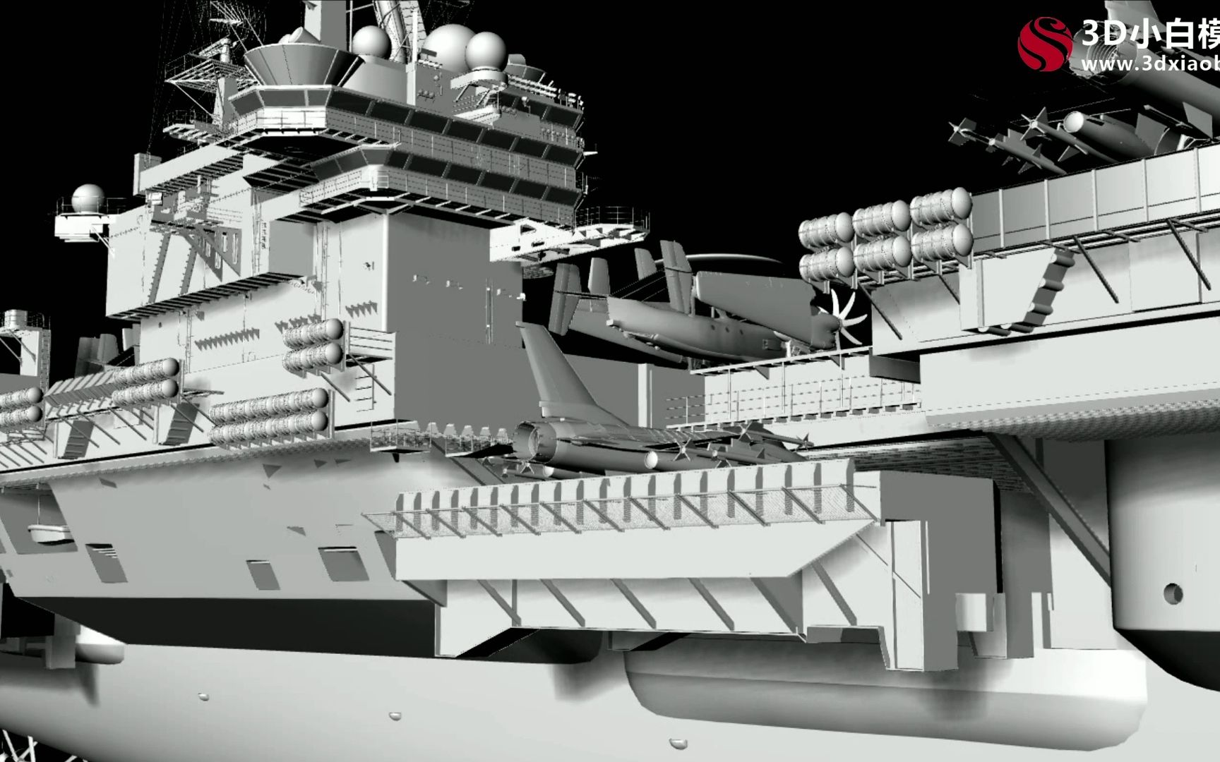 老美尼米兹级航空母舰10号舰CVN-77"乔治·H·W·布什"号3D模型-...