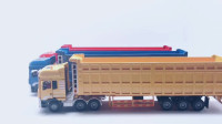 工程车玩具重型运输卡车,合金半挂式运输工程车儿童模型玩具