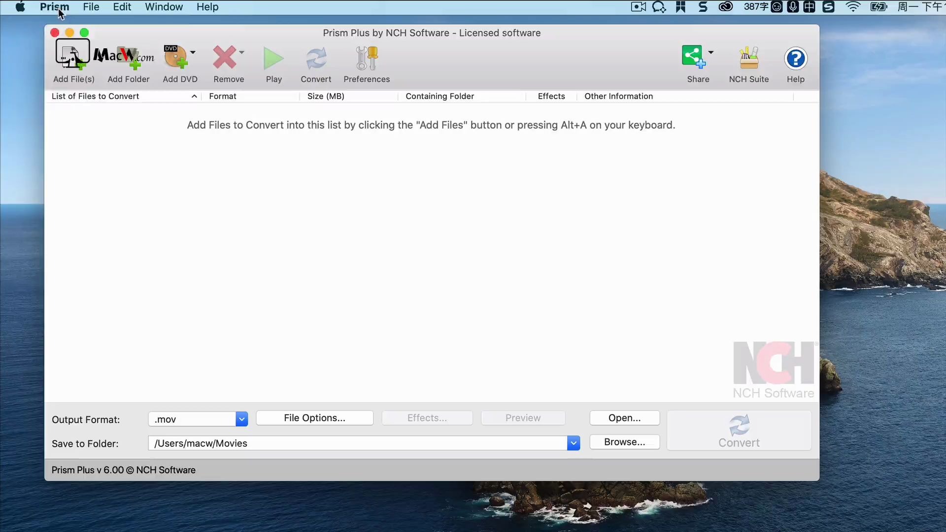 NCH Prism Plus for mac(视频格式转换器)