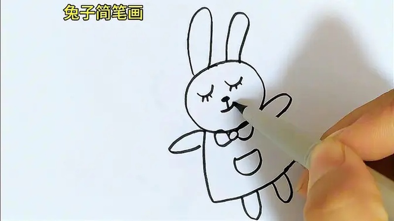兔子简笔画,可爱兔子怎么画?创意简笔画,儿童画