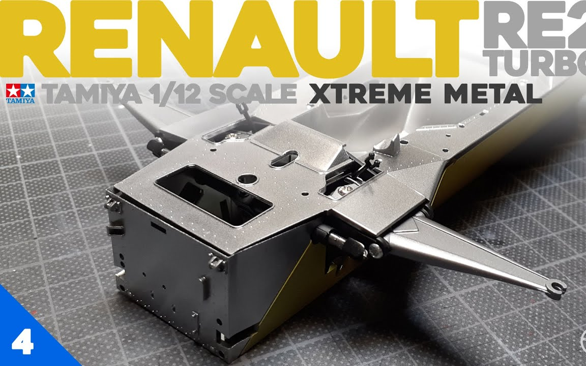 ...#4 单体壳金属涂装 田宫1/12 F1 雷诺RE20 TURBO 汽车模型制作