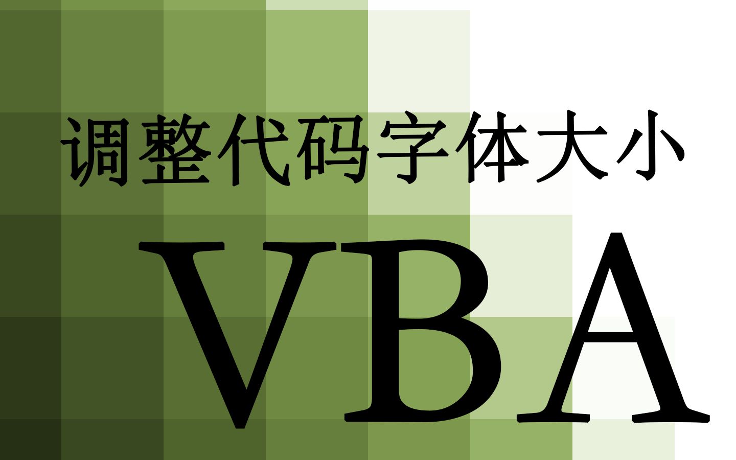 【VBA】23.调整代码字体大小