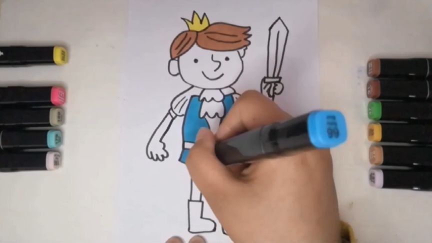 前面已经画过小公主了,那么我们画个小王子简笔画吧,快动手画吧