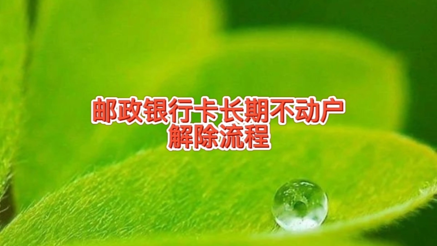 邮储银行卡长期不动户解除流程,平时注意这些问题不要变成睡眠卡