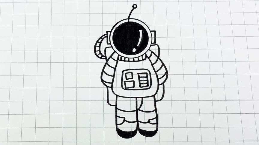 一分钟教你画一个宇航员,非常简单哦,快来一起试试!