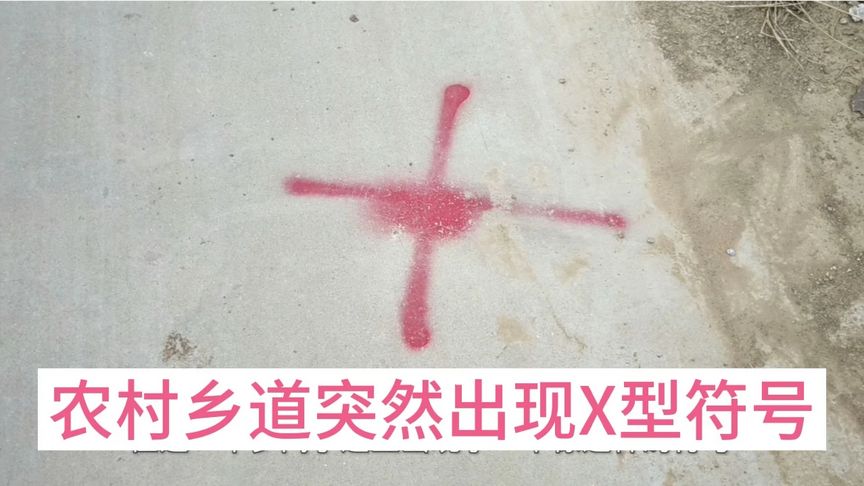 河南农村乡道突然出现的红色标记,到底是干啥用的,要拆迁了吗?