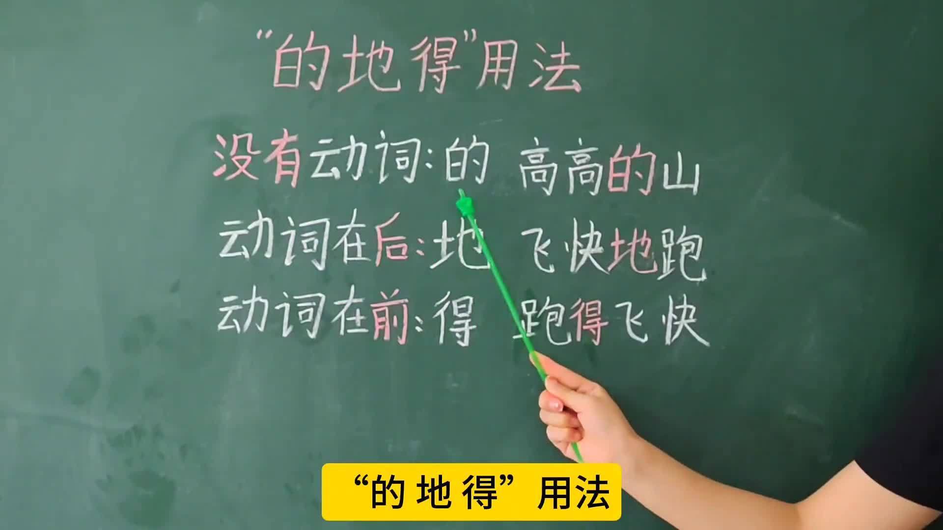 的地得 用法区分 #小学语文 #每天学习一点点 #的得地的用法和区别