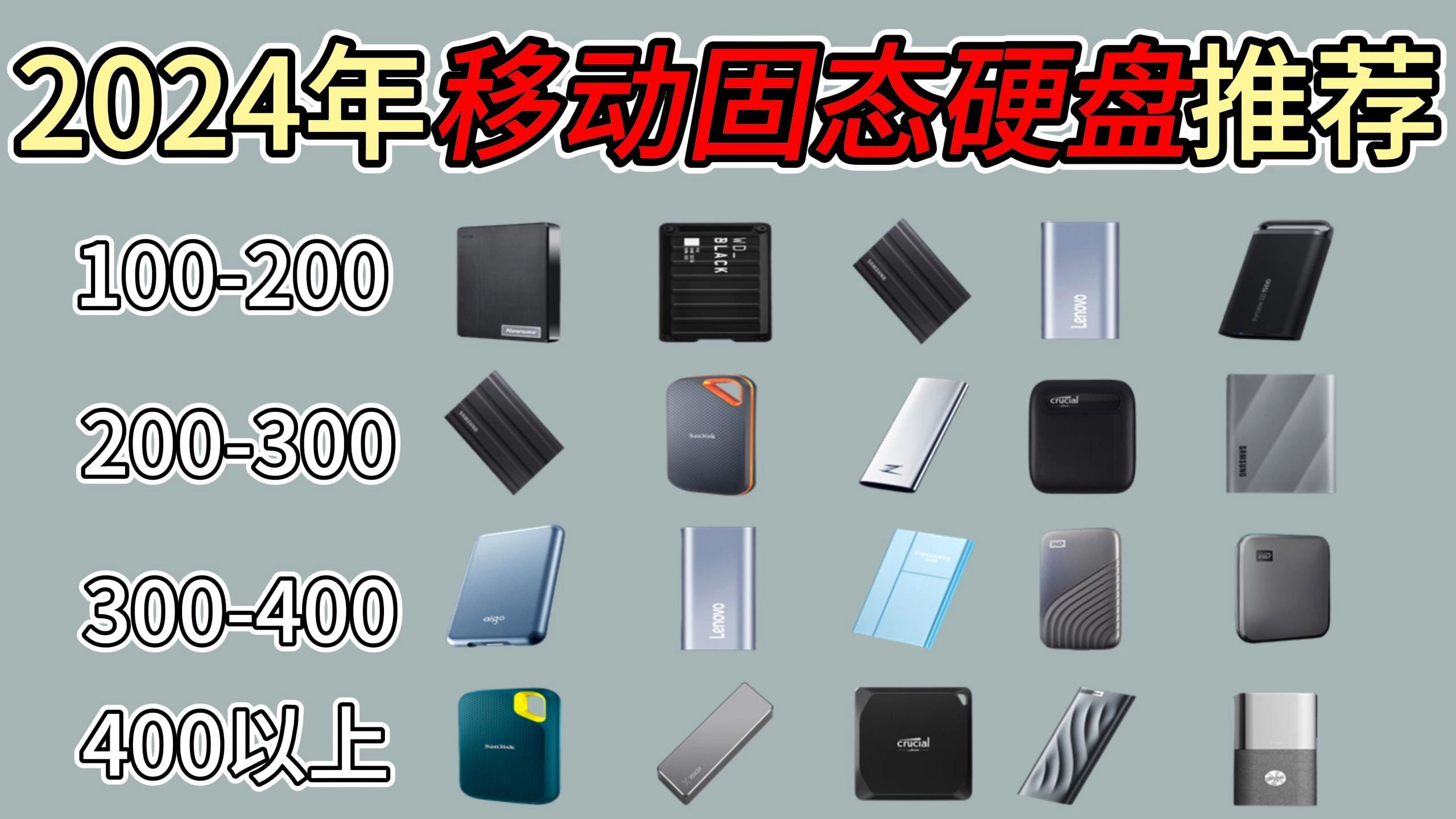 2024年12月|【年货节】2024移动固态硬盘怎么选?20款移动硬盘推荐...