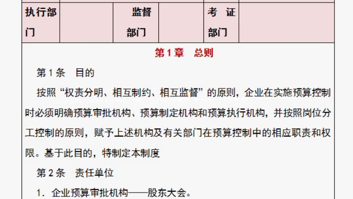 汇总的预算管理制度,每一个步骤流程都很详细