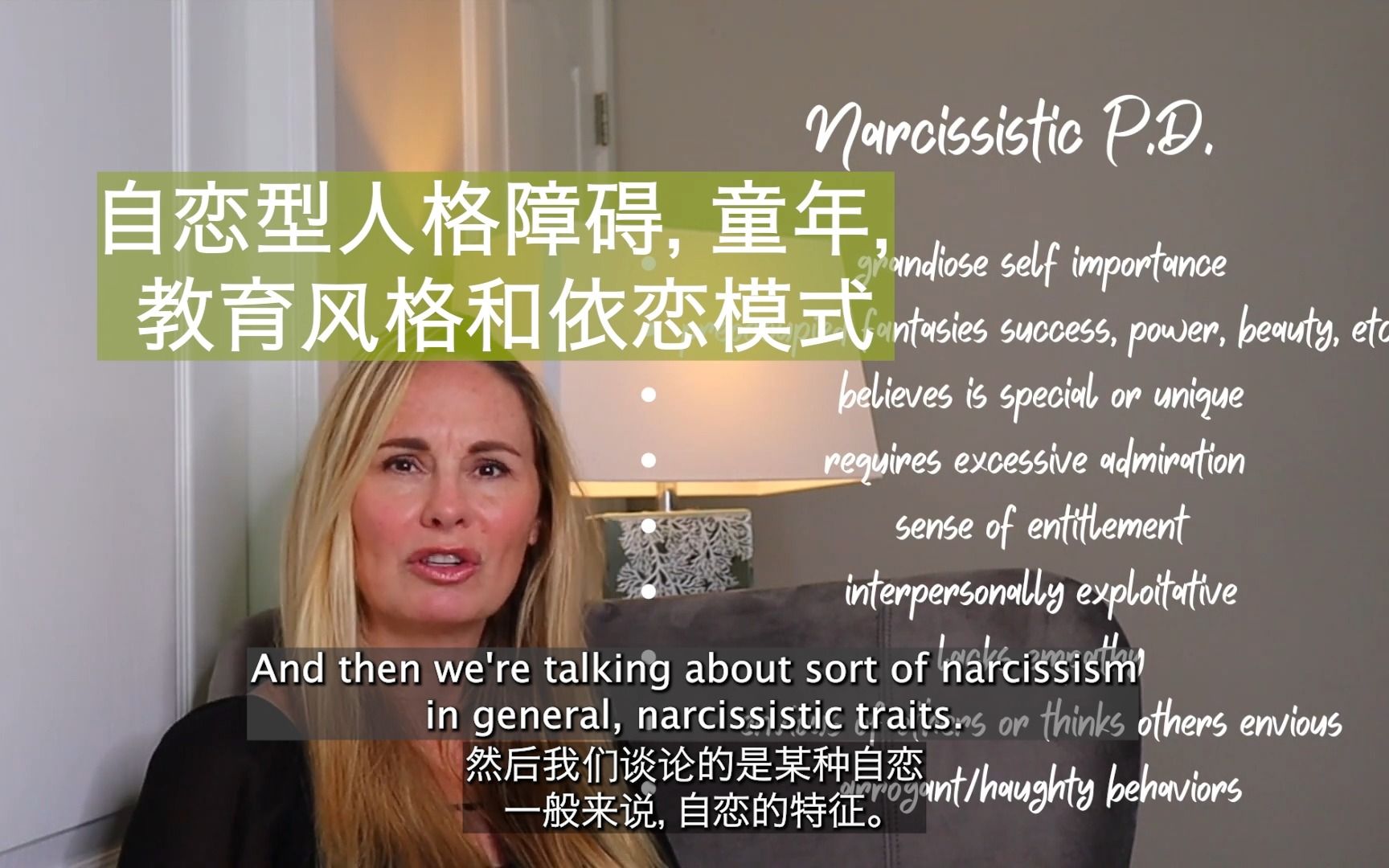 【油管搬运】自恋型人格障碍,童年,教育风格和依恋模式 中英双语字幕